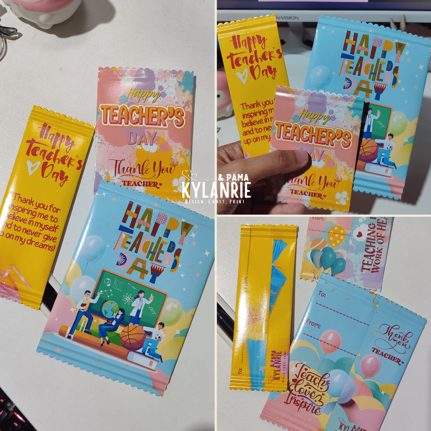 Free Teachers Day Chip Bag Template - 3 Layout in A4